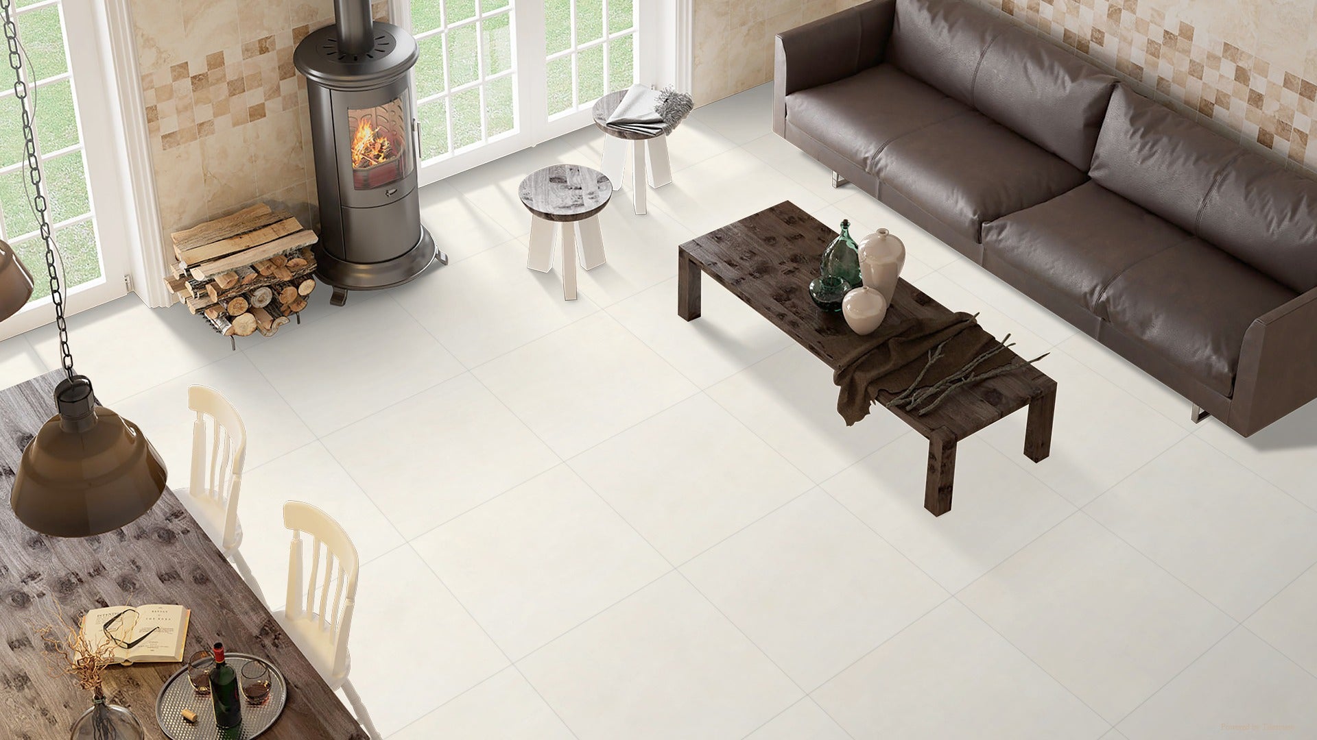 Cloudy Bianco 60x60 Matt Porcelain Floor Tiles | Tiles Universe