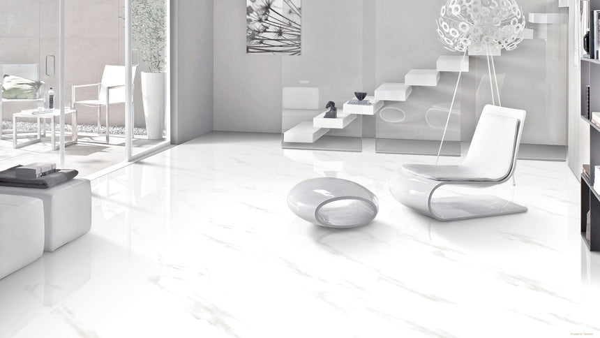 Large White Marble 600mm x 1200mm Marmol Blanco Gloss Wall and Floor P ...
