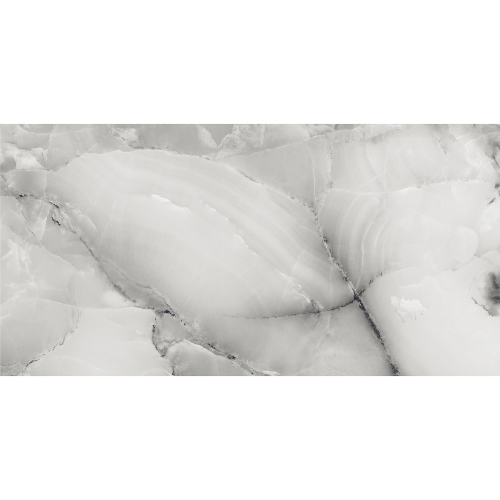 Large Grey Onyx 600mm x 1200mm Porcelain Super Gloss Tile– Tiles Universe