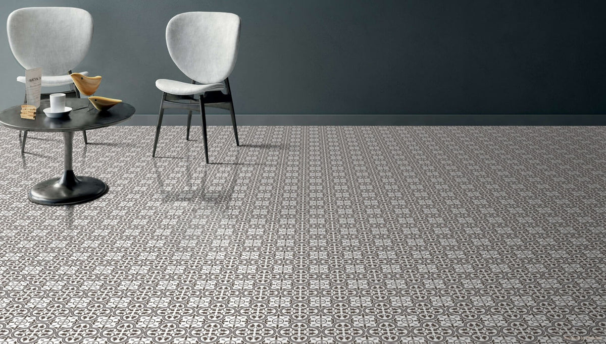Hampton Grey 45x45 Matt | Patterned Tiles | Tiles Universe, UK