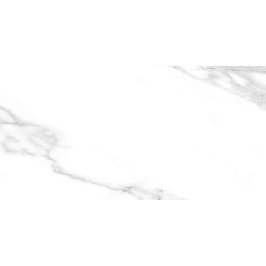 White With Grey Marble 600mm x 300mm Statuario Sutil Glossy Porcelain ...