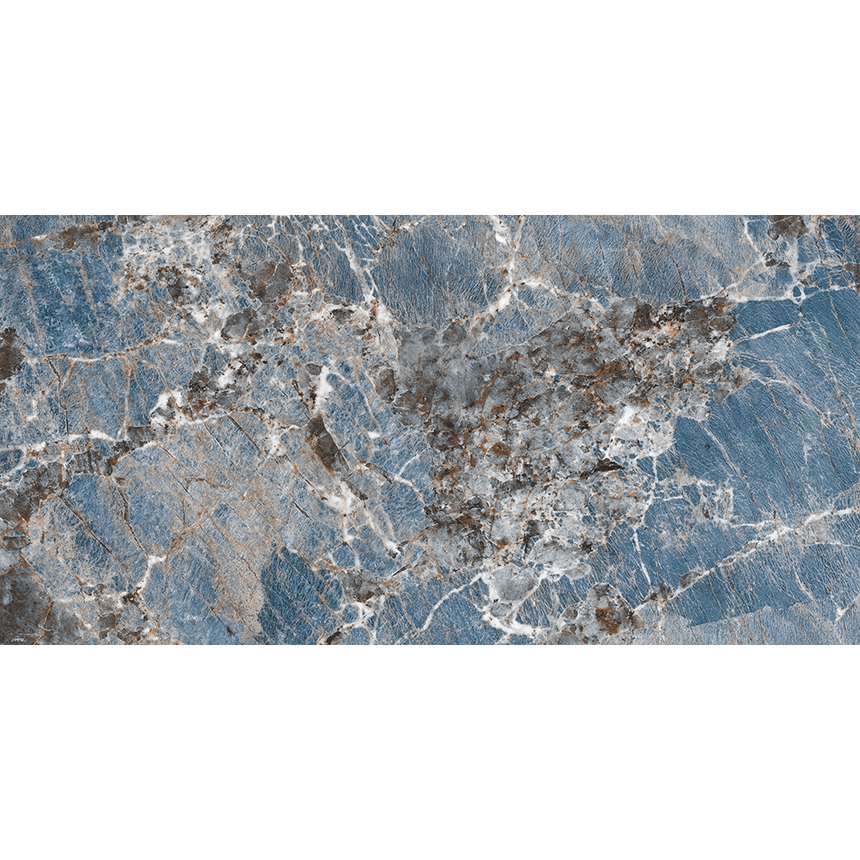 Light Blue With Brown Veins 600mm x 1200mm Blue Super Gloss Tile– Tiles ...