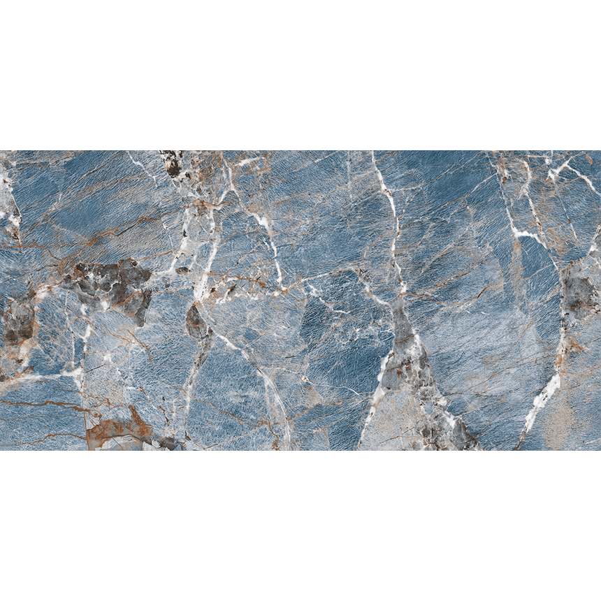 Light Blue With Brown Veins 600mm x 1200mm Blue Super Gloss Tile– Tiles ...